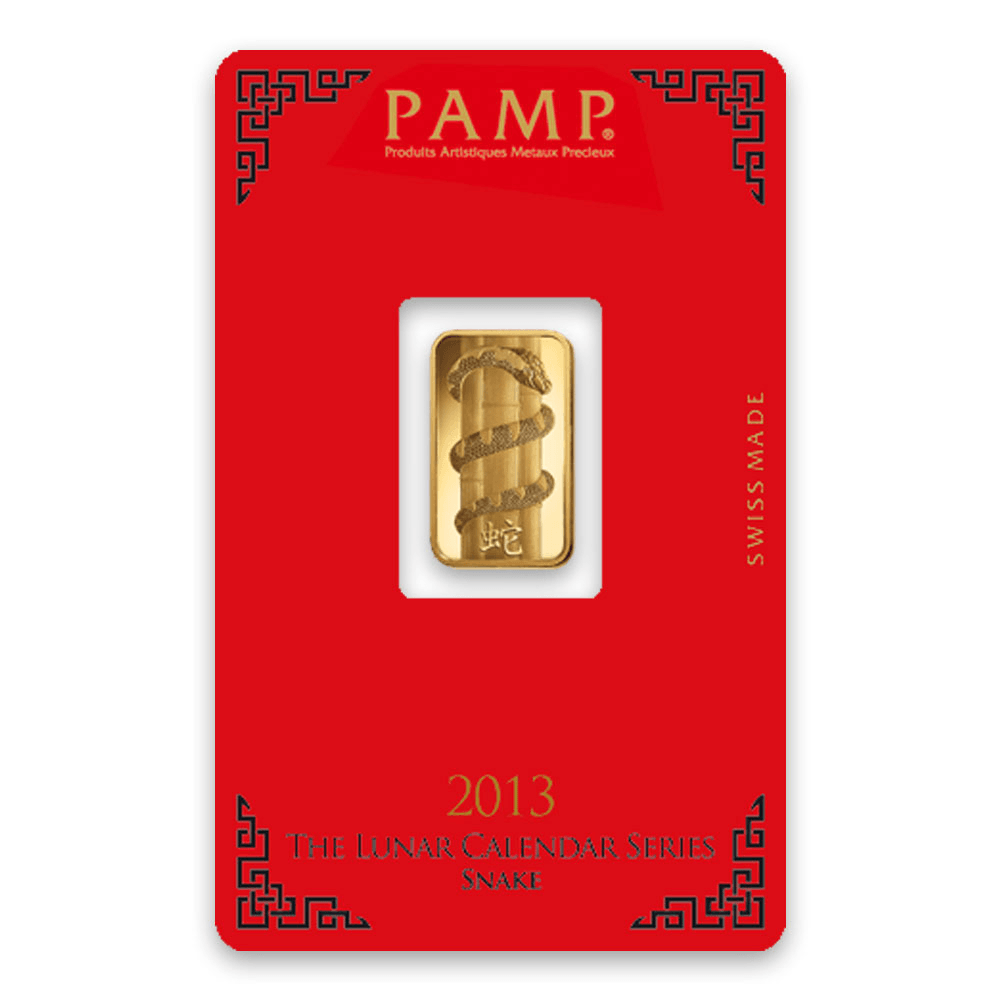 5g Lunar Snake Gold Bar | PAMP Suisse Gold Bars - Pacific Precious Metals