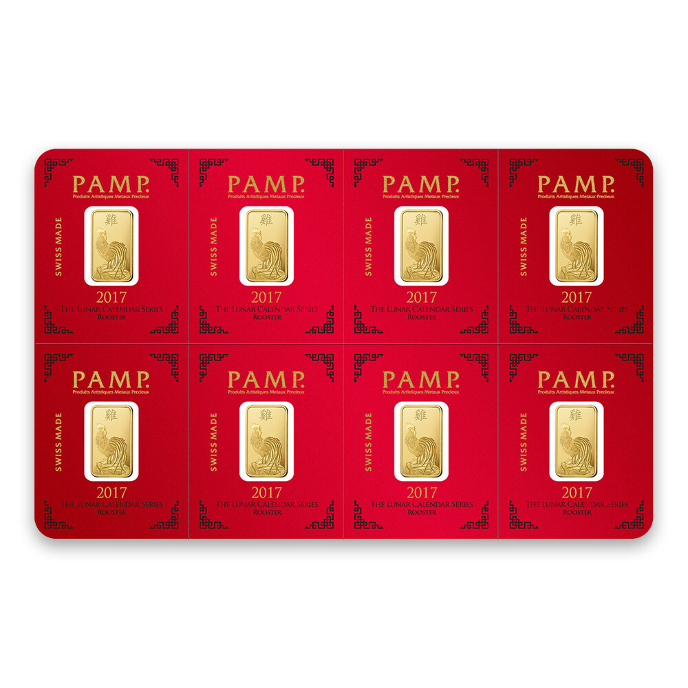 1g x 8 Rooster Multigram Gold Bars | PAMP Suisse Gold Bars - Pacific ...