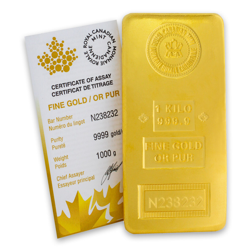 Royal Canadian Mint 1kg Gold Bar - Pacific Precious Metals