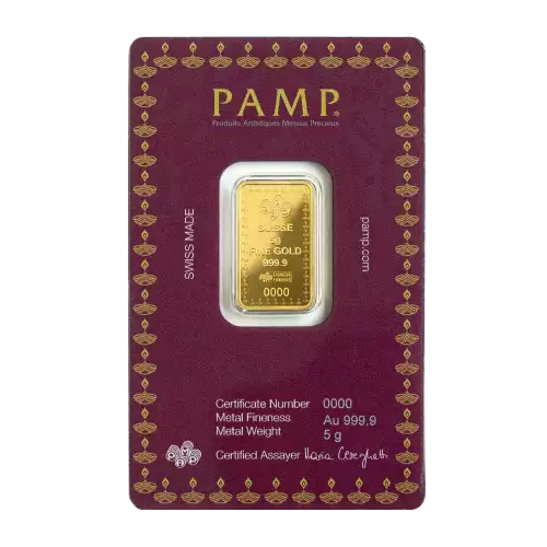 PAMP Suisse 5g gold Lakshmi bar - Pacific Precious Metals