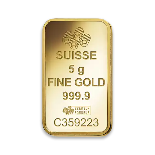 5 Gram PAMP Suisse Gold Bar - Fine Gold 999.9 | PPM - Pacific Precious ...