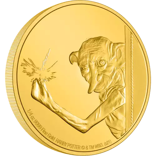HARRY POTTER- 1/4oz Classic Dobby The House Elf Gold Coin - Pacific ...