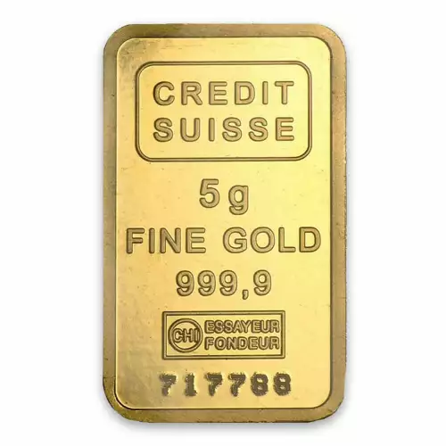 Credit Suisse 5g Gold Bar (999.9 Fine) - Pacific Precious Metals
